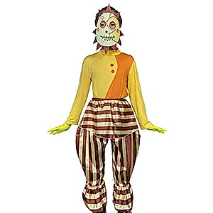 Sundrop Moondrop FNAF Cosplay Costume Outfit Clown Costume Halloween Cosplay for Fans (Large, Yellow-Sun)