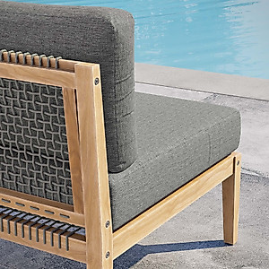 Modway Clearwater Armless Chair, Gray Graphite