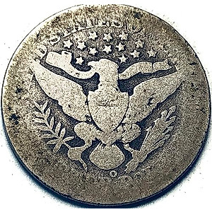 1898 O Barber Silver Quarter Seller About Good