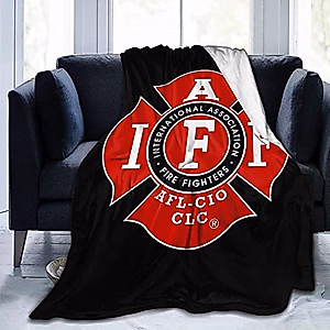 International Association of Firefighters Iaff Ultra Blankets Flannel Fleece Blanket Soft Lightweight Plush Christmas Throw Blankets for Women Men Kid Warm Cozy Microfiber Blankets for Couch Bed Sofa