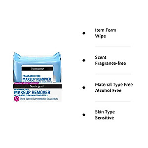 Neutrogena Makeup Remover Cleansing Face Wipes, Daily Cleansing Facial Towelettes to Remove Waterproof Makeup and Mascara, Alcohol-Free, Value Twin Pack, 25 Count, 2 Pack