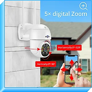 Hiseeu 2K 3MP PTZ Security Camera Outdoor,WiFi Camera, Auto Tracking&Light Alarm Floodlight & Color Night Vision,360° View,Two-Way Audio, Motion Detection,Compatible Wireless Camera System