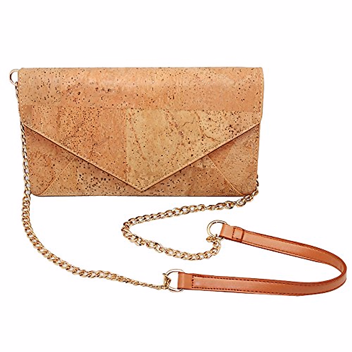 boshiho Natural Cork Crossbody Bag, Women Vegan Handbag Cork Clutch Wallet (Beige)
