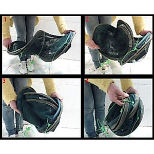 LikeFish Foldable Fishing Net Hand Casting Cage Crab Net for Minnows, Crab, Lobsters, Fishes (Small-Dia 31.5"/23.6")