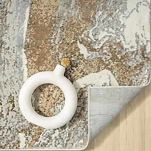 LUXE WEAVERS Marble Abstract Area Rug, Beige 6x9