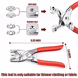 Clatoon 200 Sets Metal Snaps Buttons with Fastener Pliers Press Tool Kit Perfect for DIY Crafts Clothes Hats and Sewing (10 Colors,9.5mm)