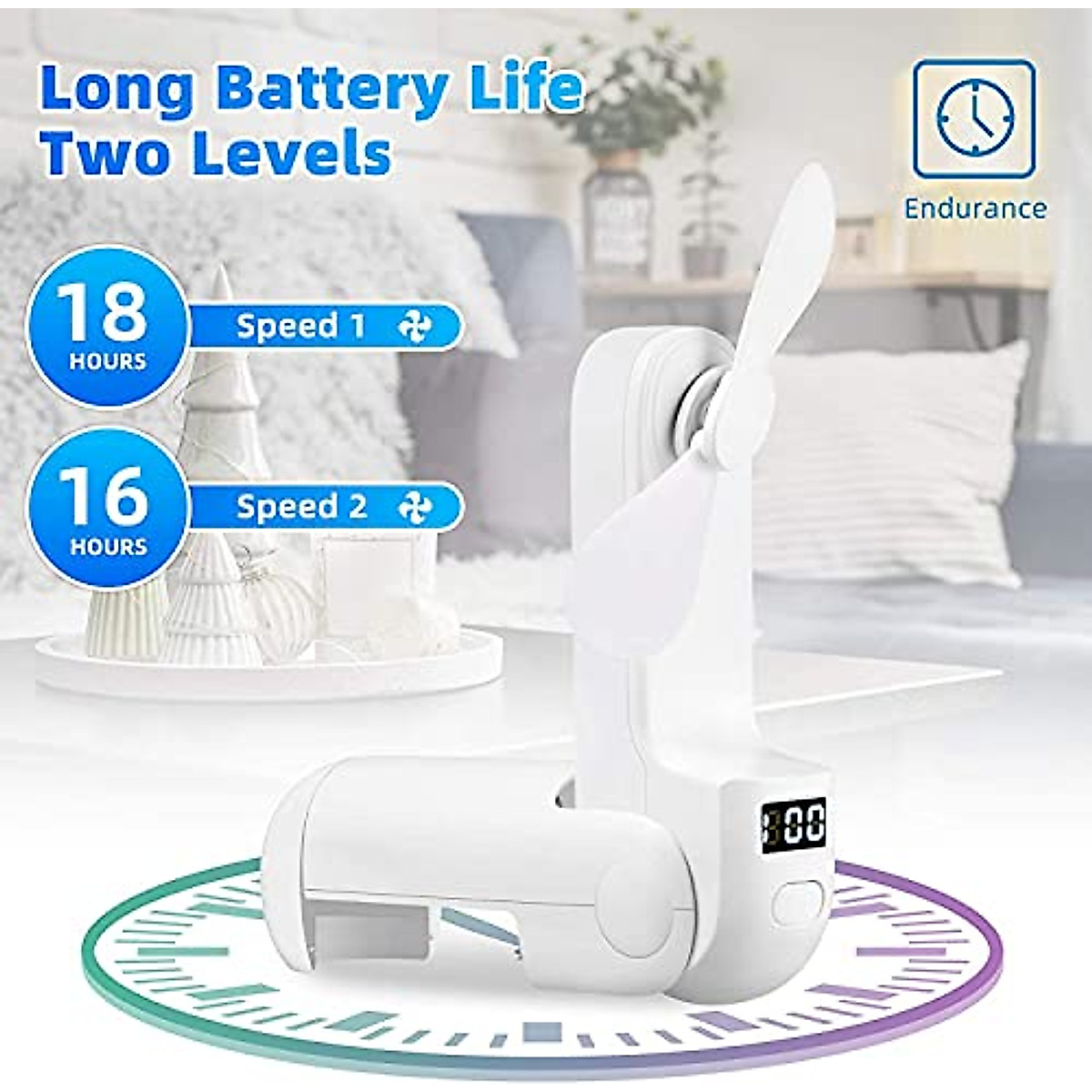 Taurusb Handheld Mini Fan, 3 in 1 Rechargeable Small Portable Ventilador, Pocket Size Hand Fan Gaming Phone Holder, Multi-Function Folding Personal Desk Fan for Home Office Outdoor Travel,Green