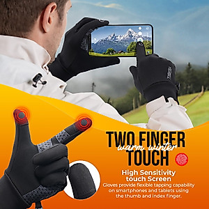 Tmani Winter Gloves Women Men, Warm Thermal Running Touchscreen Men Lightweight Walking Anti-Slip for Skiing