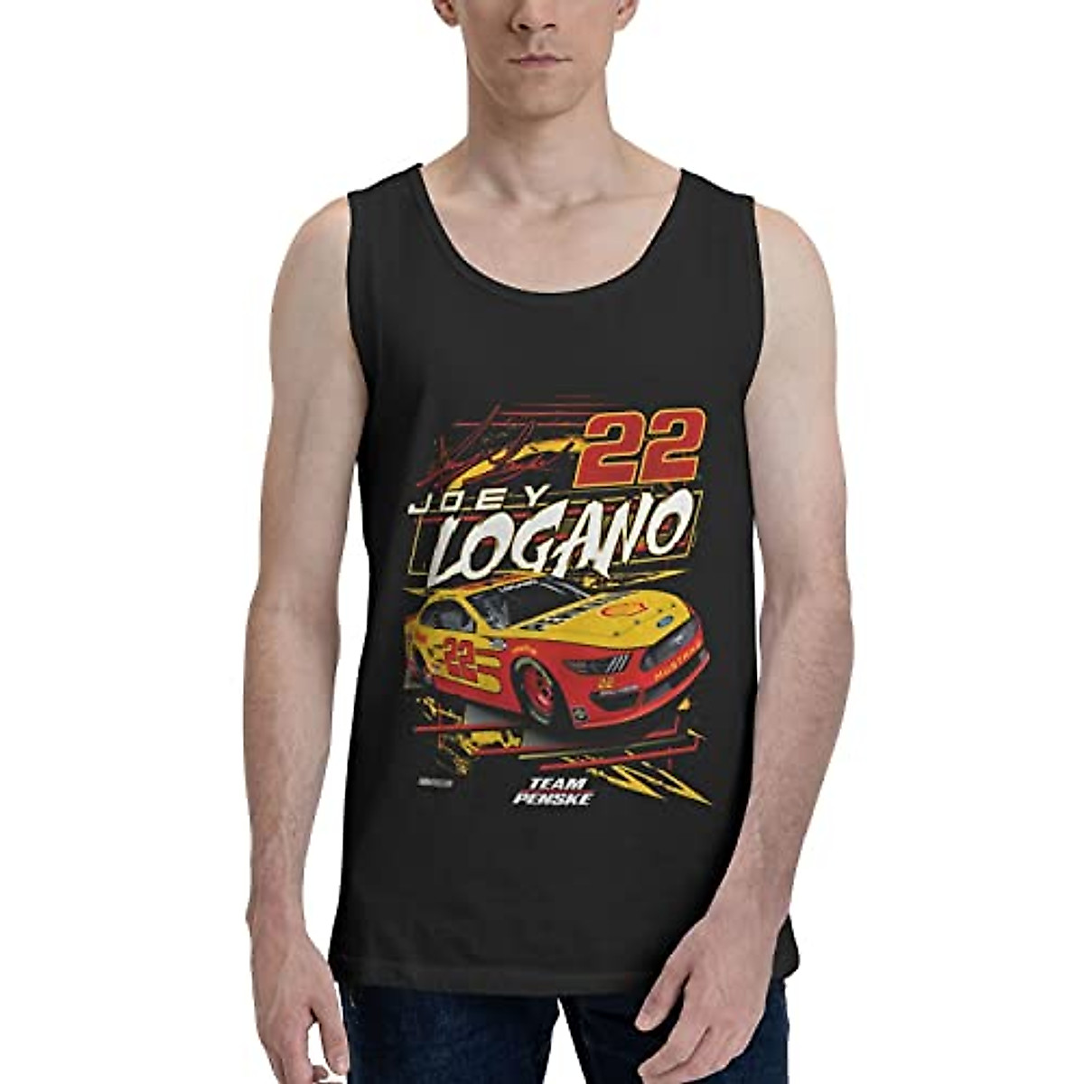 ASFRSH Joey Logano 22 Men Sleeveless Garment Sport T-Shirt Athletic Undershirt Tank Top Shirt Quick Dry Men's Tee Black