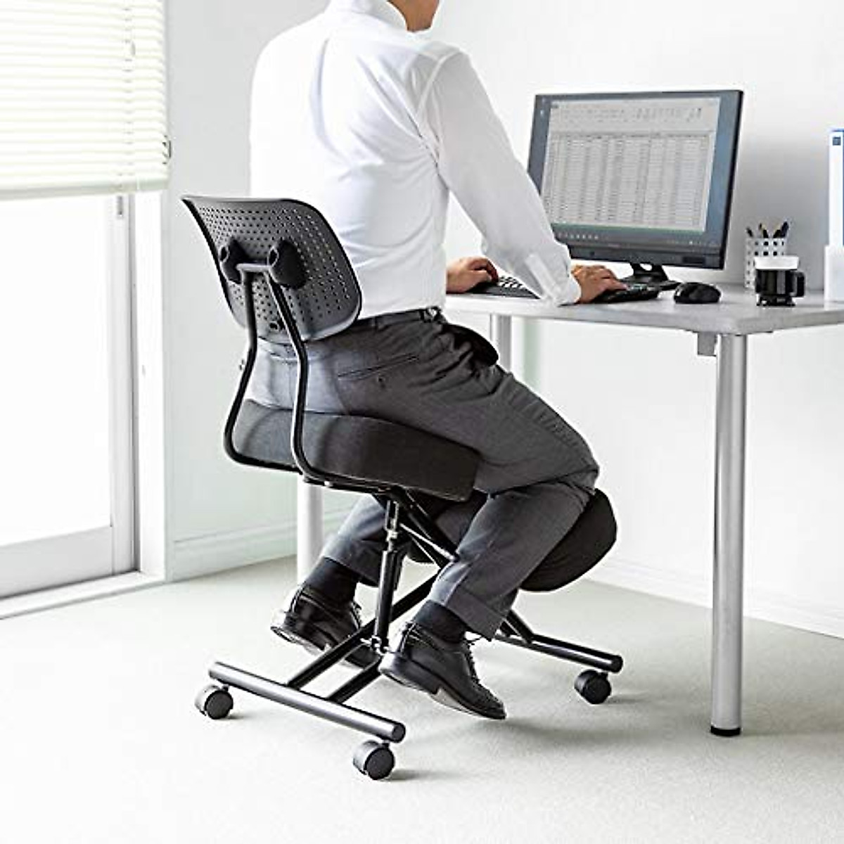 Kneeling chair Home Office Chairs Adult Student Sitting Posture Correction seat Lifting Chair Office Study Chair Home Computer Chair Ergonomic Chair with Roller
