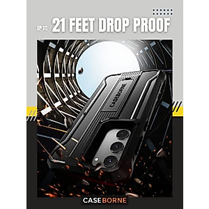 CaseBorne V Designed for Samsung Galaxy S23 5G Case (Formerly ArmadilloTek), Full-Body Multi-Layer Rugged Kickstand Protective Case Screenless- Black