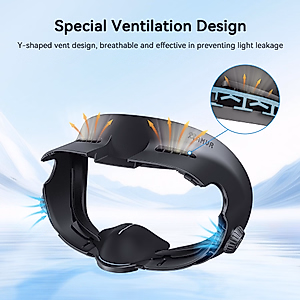 AMVR Upgraded Comfort Face Cover Pad Facial Interface Compatible with Meta/Oculus Quest 3 Accessories, with Knob Adjustable, with PU Face Cushion and Breathable Ice Silk Cotton