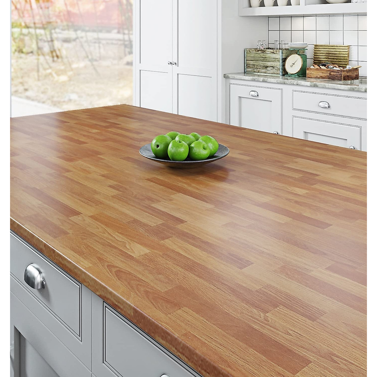 Livelynine Butcher Block Countertop Contact Paper Waterproof Wallpaper Light Wood Contact Paper for Countertops Peel and Stick Table Covers Kitchen Counter Island Desk Countertop Vinyl Wrap 15.8X78.8