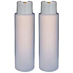 2 Pack Refillable 16 Ounce HDPE Squeeze Bottles With"Stand On The Cap" Dispenser Tops-Great For Lotions, Shampoos, Conditioners and Massage Oils From Earth's Essentials (WHITE CAP)