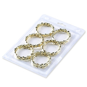 CHICTIE Gold Shower Curtain Rings, Brass Rustproof Decorative Shower Hooks for Bathroom Shower Curtain Rods, Set of 12 Premium Metal Shower Rings Hangers HK5# Circle Ring Design