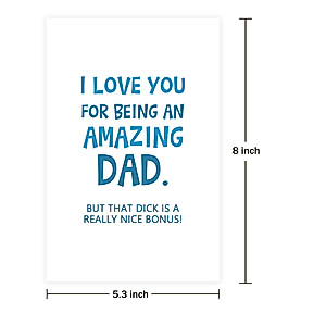 Naughty Fathers Day Card, Funny Birthday Card for Dad Husband, Cheeky Card From Wife