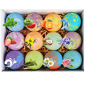 Bath Bombs for Kids with Toys Inside for Girls Boys - 12 Set Surprise Bubble Bath Fizzies, Colorful Handmade Kids Safe and Gentle Spa Bath Fizz Balls Kit, Birthday Christmas Gift (Package May Vary)