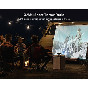 Mini Projector, AKIYO DLP Portable Projector with Built-in Battery, 1080P HD Supported Rechargeable Video Projector with Outdoor Capability, Compatible with HDMI Laptop iOS Android (Tripod Included)
