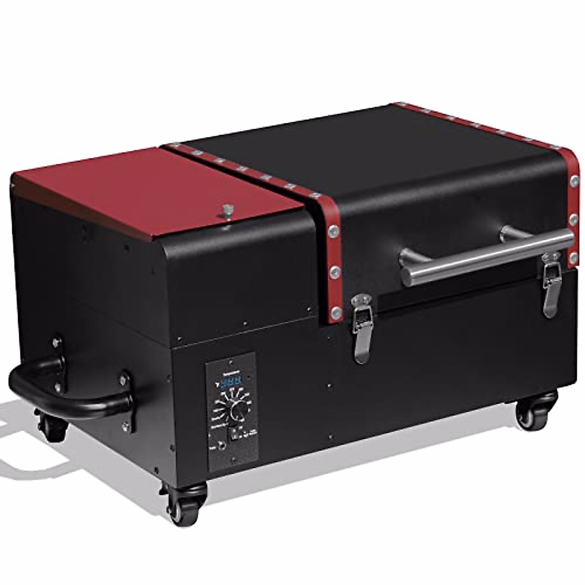 ORALNER Portable Pellet Smoker Grill on Wheels, 8 in 1 Tabletop Outdoor BBQ Grill for Tailgating RV Travel Camping Cooking, Small Wood Pellet Meat Smokers w/LED Display, Temperature Probe