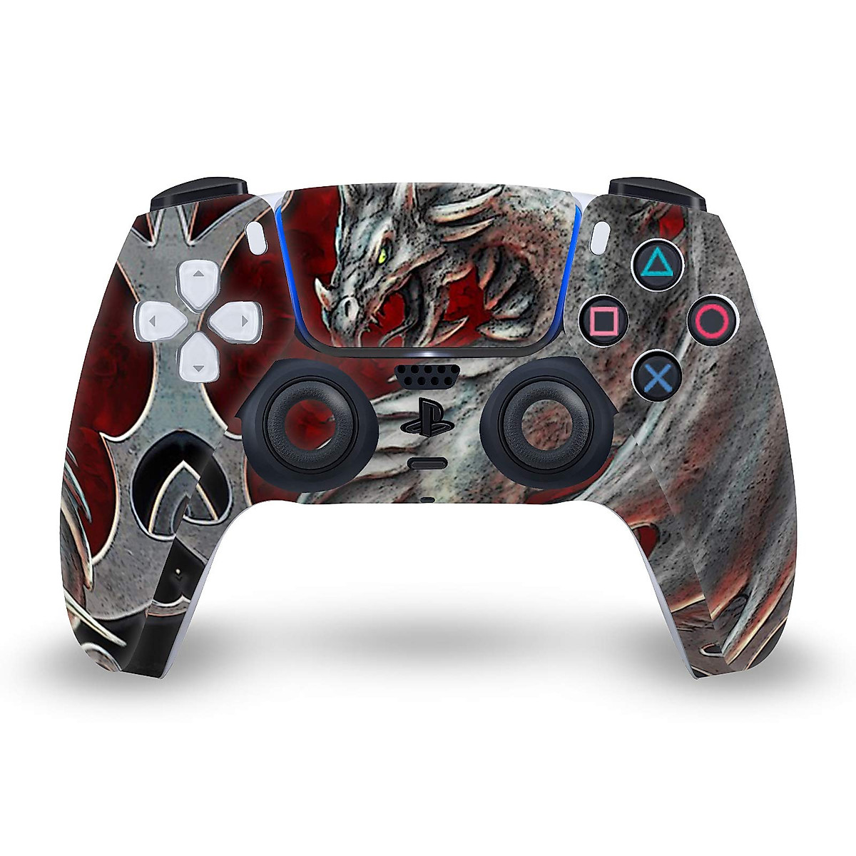 Head Case Designs Officially Licensed Christos Karapanos Talisman Silver Art Mix Vinyl Faceplate Sticker Gaming Skin Decal Cover Compatible With Sony PlayStation 5 PS5 DualSense Controller