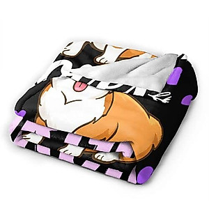 Cute Corgi Throw Blanket Just A Girl Who Loves Corgis for Women Corgi Lover Soft Cozy Fuzzy Fleece Blanket for Sofa Bed Couch Chair Living Room 40"x50"
