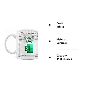 FITWICK Freak In The Sheets For Accountant Gifts coffee Mug, This Calls For A Spreadsheet Gift Coffee Mug, Accountant Gifts Mug Ceramic 11Oz