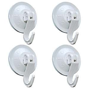 Super Powerful Vacuum Suction Hooks – Damage Free (No Drilling, No Screws, No Holes, No Glue) – Perfect for Hanging Your Bags, Cloths, Towels, Kitchen Tools, Bathroom Accessories (4-Pack)