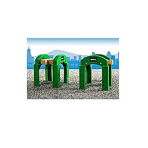BRIO World - 33253 Stacking Track Supports | 2 Piece Toy Train Accessory for Kids Age 3 and Up , Green