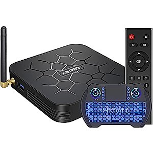 Android TV Box, X6 PRO Android TV Box 4GB RAM 32GB ROM Allwinner H6 Quad-Core 64Bits , 2.4G/5.8GHz Dual-Band WiFi with BT 3D/4K Full HD/H.265/USB3.0 Android Box