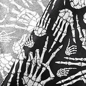 100 Sheets 20 * 14 Inches Halloween Tissue Paper for Gift Wrapping Black White Skeleton Hands Tissue Paper for Gift Bags Spooky Decorative Tissue for Halloween Party DIY Craft