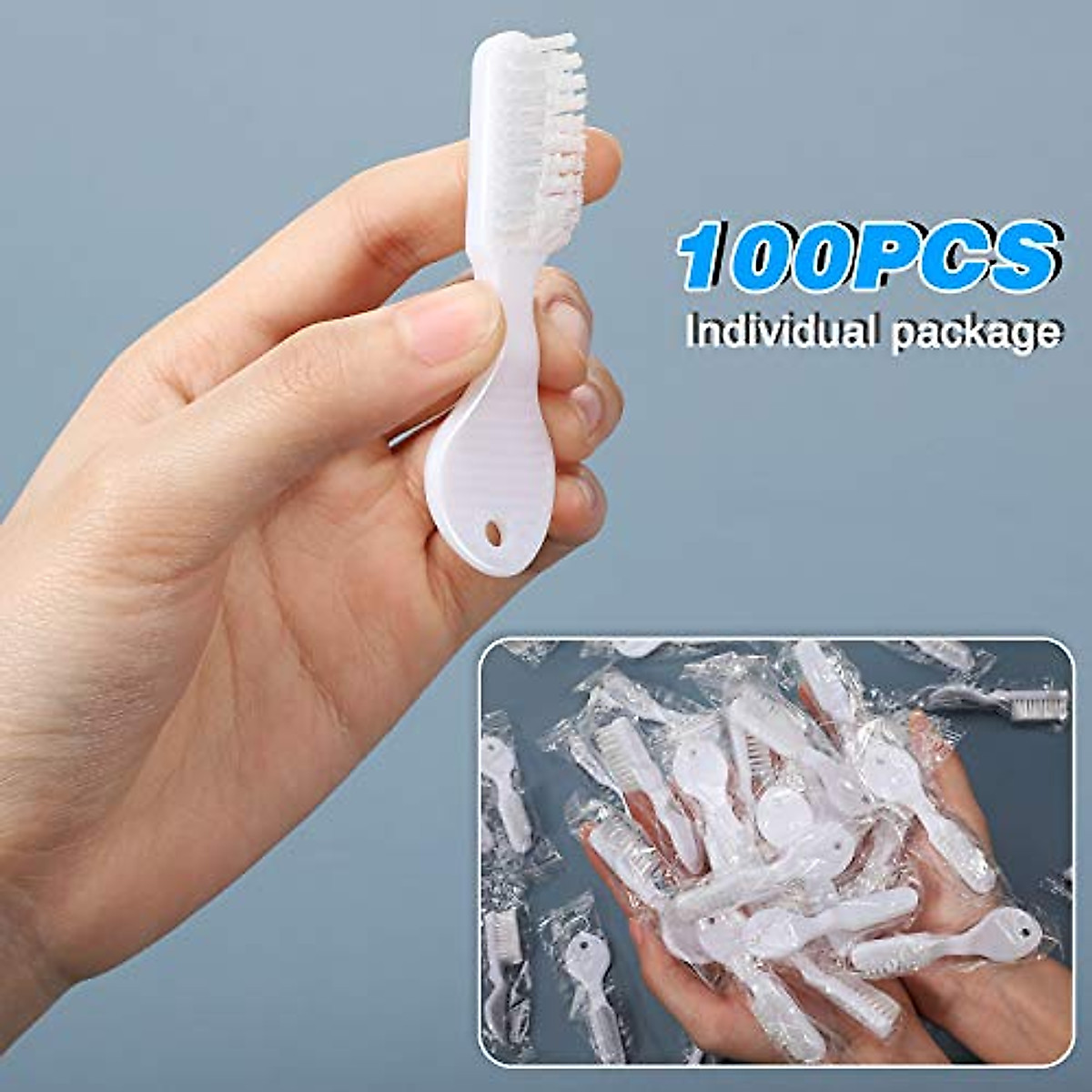 100 Pieces Handle Toothbrush Thumbprint Individually Packaged Security Toothbrush Bulk Toothbrush with Short Handle Soft Bristles, Portable Toothbrush Travel Toothbrush for Teeth Cleaning, Mini Size
