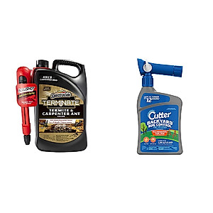 Spectracide Terminate Termite & Carpenter Ant Killer, 1.33 Gallon (RTU Spray) & Cutter Backyard Bug Control Spray Concentrate, Mosquito Repellent, Kills Mosquitoes, Fleas & Listed Ants, 32 fl Ounce