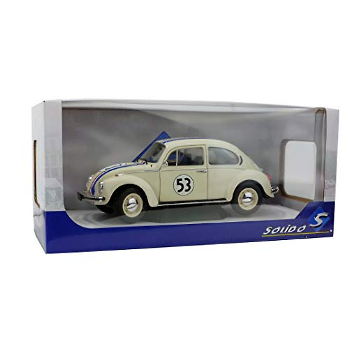 Solido 421184040 1:18 VW Käfer 1973 Volkswagen Beetle 1303 Racer 53" Die-Cast Model, Beige, Scale