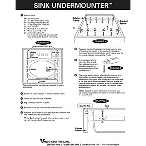 Vance Undermounter Universal Undermount Sink Installation Kit, QN25UM