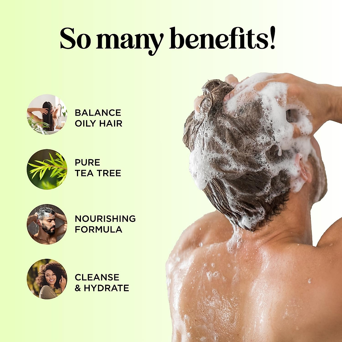 Tea Tree Shampoo and Conditioner Set - Sulfate Free Clarifying Shampoo and Conditioner for Oily Hair & Scalp Care with Australian Tea Tree Oil - Complete Dry Scalp Treatment for Build Up (8 Fl Oz)