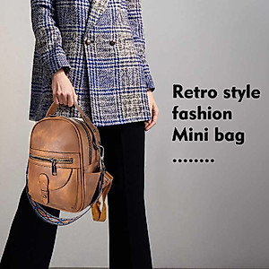 ZGWJ Mini Backpack Purse for Women, Designer Leather Cute Roomly Small Backpacks, Ladies Shoulder Backpack Fashion Handbag