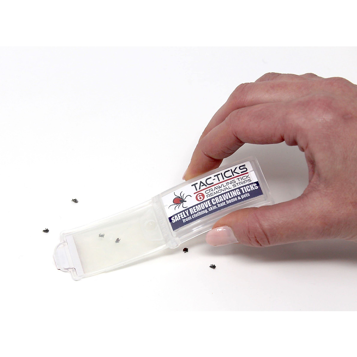 Tac-Ticks Crawling Tick Remover Patent-Pending Tick Removal Tool for Clothing, Skin, Hair, Home & Pets | Touch-Free Tick Remover for Dogs & Tick Remover for Humans | Made in The USA (1-Pack)