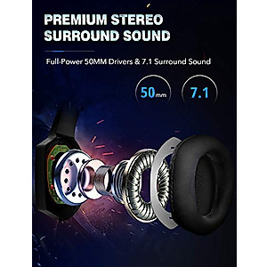 GIZORI Gaming Headset, Xbox Headset, Gaming Headphones with Microphone Surround Sound, Noise Canceling with Mic & LED Light, Compatible with PC PS5, PS4, PS2, Xbox Series, Sega Dreamcast, Laptop, Blue