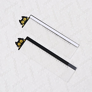 NUOBESTY Computer Monitor Side Panel 2Pcs Computer Monitor Side Panel Acrylic Cat Memo Pads Sticky Message Board with Ruler Measurement for Laptop Computer PC Computer Screen Note Holder