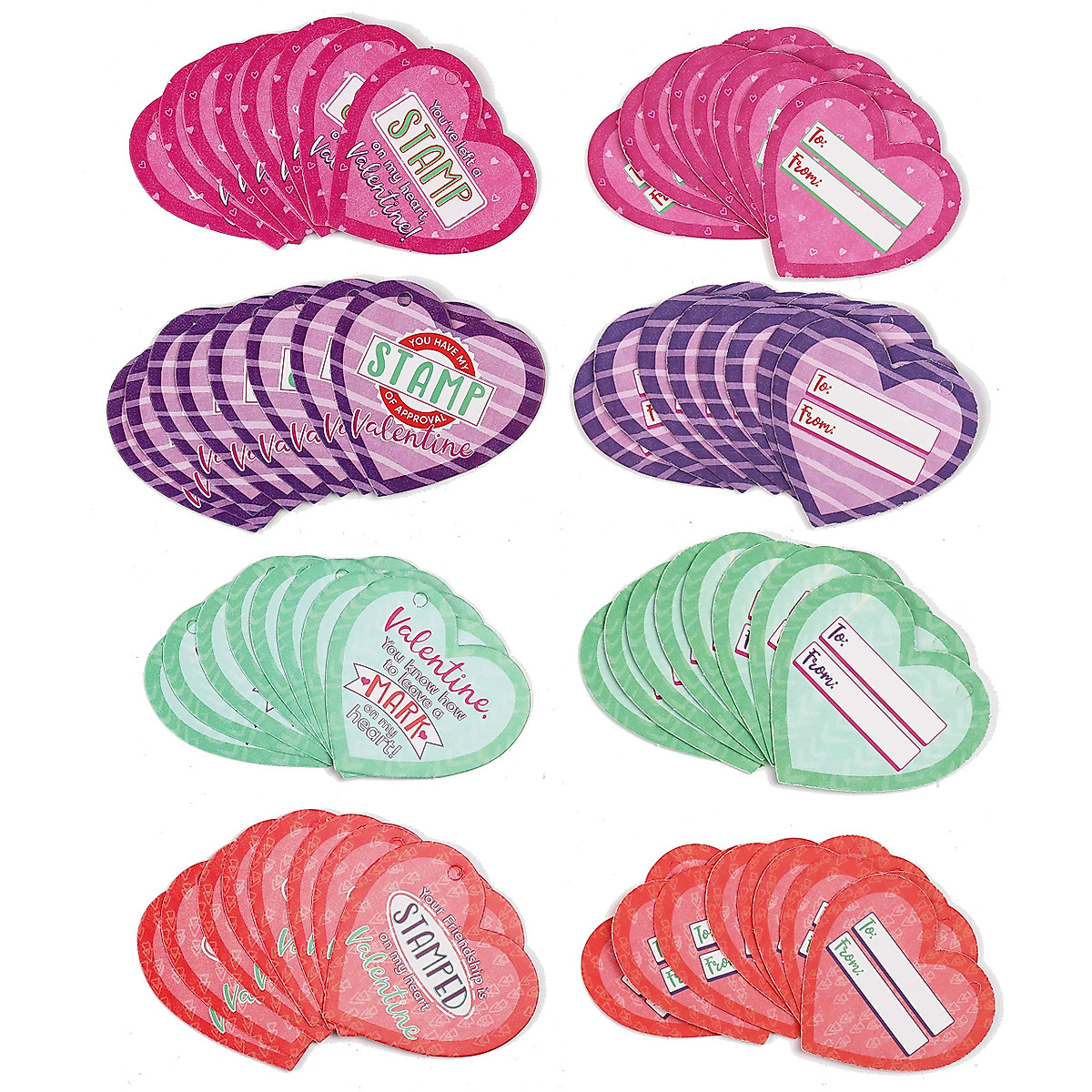 28 Pcs Kids Valentines Day Stampers Set Filled Hearts and Valentine’s Day Cards for Classroom Exchange, Kids Stampers Party Favors for Gift Exchange, Game Prizes and Carnivals Gift