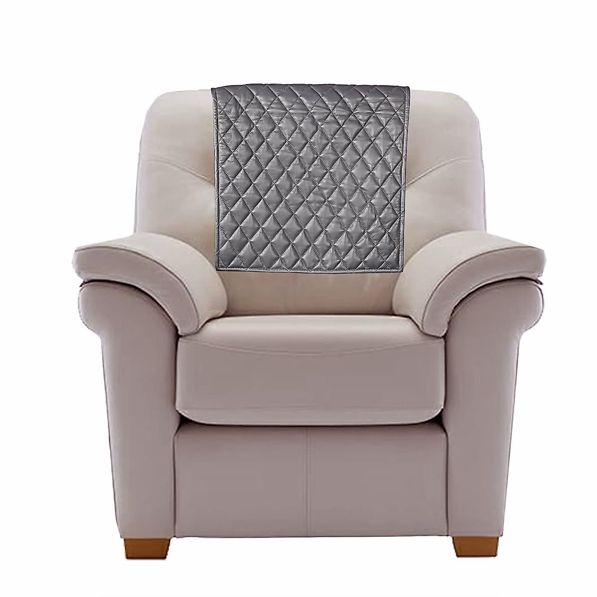 LL LEATHER LOVERS Leather Recliner Chair Headrest Cover - Sofa, Love Seat, Furniture Protector, Slipcover Theater Seat Cover/SlipCover for Home & Office, 14x26 Inches - Grey (05) Pack of 1