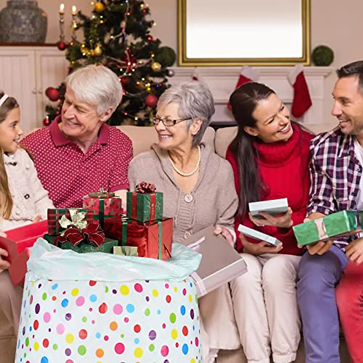 2 Pcs Large Gift Bags Oversized Plastic Storage Bags 48"x 36" with 2 Pcs Pull Flowers for Huge Big Gifts Presents Wrapping Kids Bicycle Bike Goodie Bags, Birthday, Party, New Parents Baby Shower