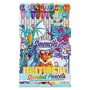 Mythical Smencils - Limited Edition - Patented Gourmet Scented Pencils (Graphite HB #2) with new Black Finish and Multi-layered Paper Construction, 10 Count - Gifts for Kids, Classroom Rewards