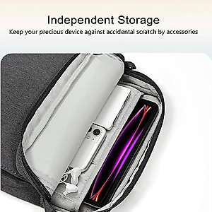 TiMOVO 13 Inch Tablet Sleeve Handbag with Shoulder Strap for iPad Air 13", iPad Pro 13", iPad Pro 12.9", Galaxy Tab S9+/S9 Plus/S10+/S10 Plus/S9 FE+/S9 FE Plus 12.4", Black & Gray