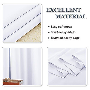 PONY DANCE Short Window Curtains 36 - Kitchen Tiers Valances Light Filter Rod Pocket Back Tab Drapes Blinds Match with Panels, 42 W x 36 in L, Pure White, 2 Pieces