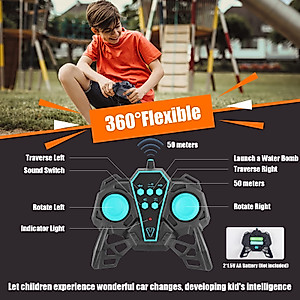 Smalody RC Car Toy, Fog Racer Remote Control Car Kids Racing Hobby Toy with Rear Fog Stream 1:12 4WD Crawler Toy Car Model Vehicle Boy Girl Adults LED Light Monster Truck with Rechargeable Battery