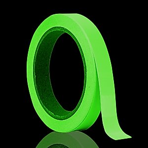 SIDAZON Glow in The Dark Tape,1/2 in x33FT Luminous Fluorescent Photoluminescent Tape Stickers for Stairs Steps and Walls Exit Sign Bright Rechargeable and Long-Lasting Night Decorations Home Marking