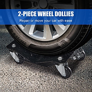 HPDMC 3000lbs Capacity Tire Dolly Car Tire Stakes, Heavy Duty Wheel Dolly Vehicle Tire Skates, 2 Pack