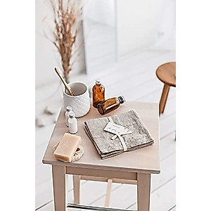 Pure 100% Linen Dish Towels - Set of 2 Linen Kitchen Towels Waffle Weave Natural Color - 13 x 29-inch Soft Lightweight Stone-Washed Linen Hand Towels - Quick-Dry Linen Tea Towel - Kitchen Linens