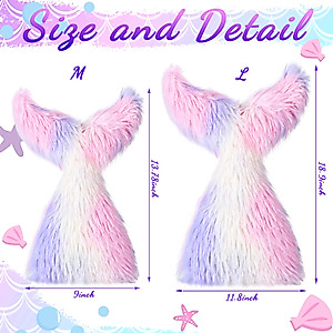 Bencailor 2 Pcs Mermaid Tail Throw Pillow Soft Mermaid Throw Pillow Cute Decorative Plush Mermaid Pillow Couch Sofa Cushion Birthday Gift for Girl Women Lover Kid Home Room Decor (Purple Pink, Medium)